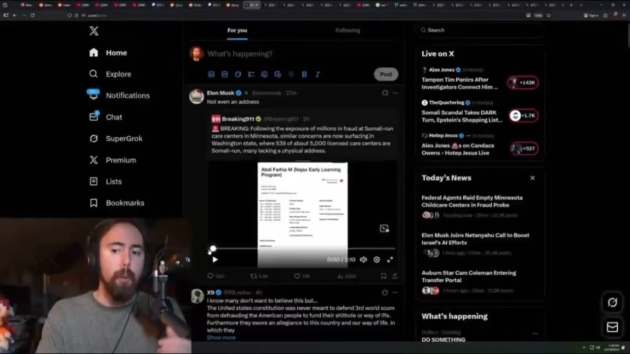 Video - Clip - Asmongold goes off on somalian fraud and politics